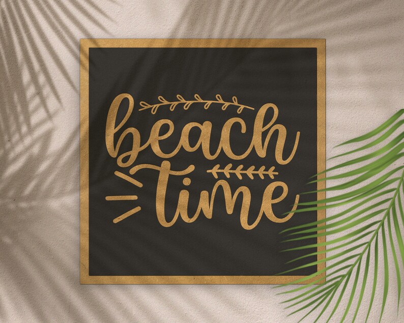 Hand Painted 'beach Time' MDF Wall Sign: Laser Engraved Coastal Decor ...