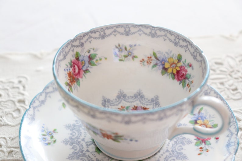 Vintage Shelley Crochet Bone China Tea Cup and Saucer. Henley Shape ...