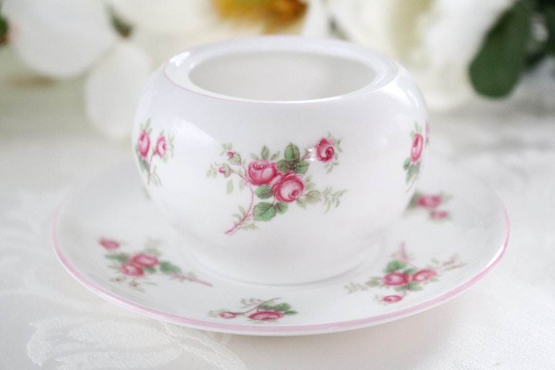 Vintage Shelley "bridal Rose" Pink Rose Spray Smooth Bone China Sugar ...