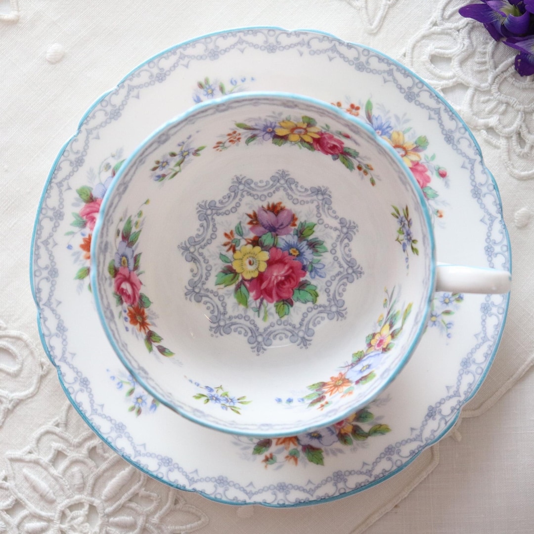 Vintage Shelley Crochet Bone China Cup and Saucer. Henley Shape ...