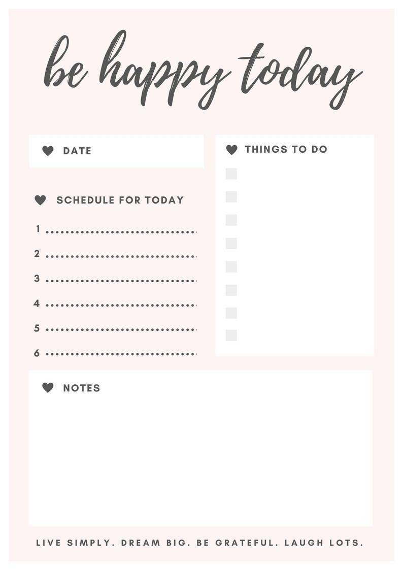 Be Happy Planner Printable | Etsy