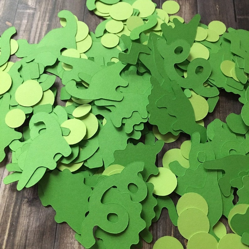 Green Dino Confetti Dinosaur Party Confetti Party Decor - Etsy
