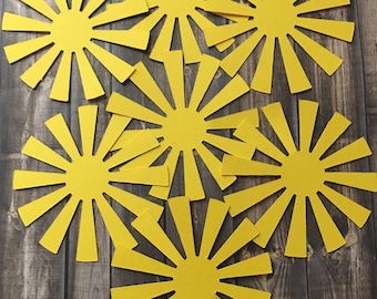 Smiling Sun Die Cuts Set of 6, Summer Die Cut, Beach Die Cut, Yellow ...