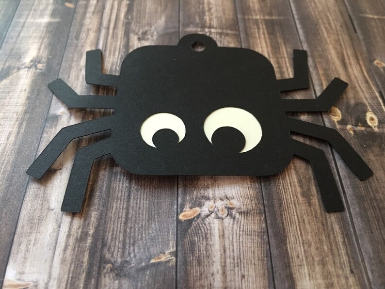 Black Spider Halloween Gift Tags Spider Gift Bag Tags - Etsy