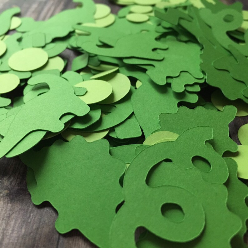 Green Dino Confetti Dinosaur Party Confetti Party Decor - Etsy