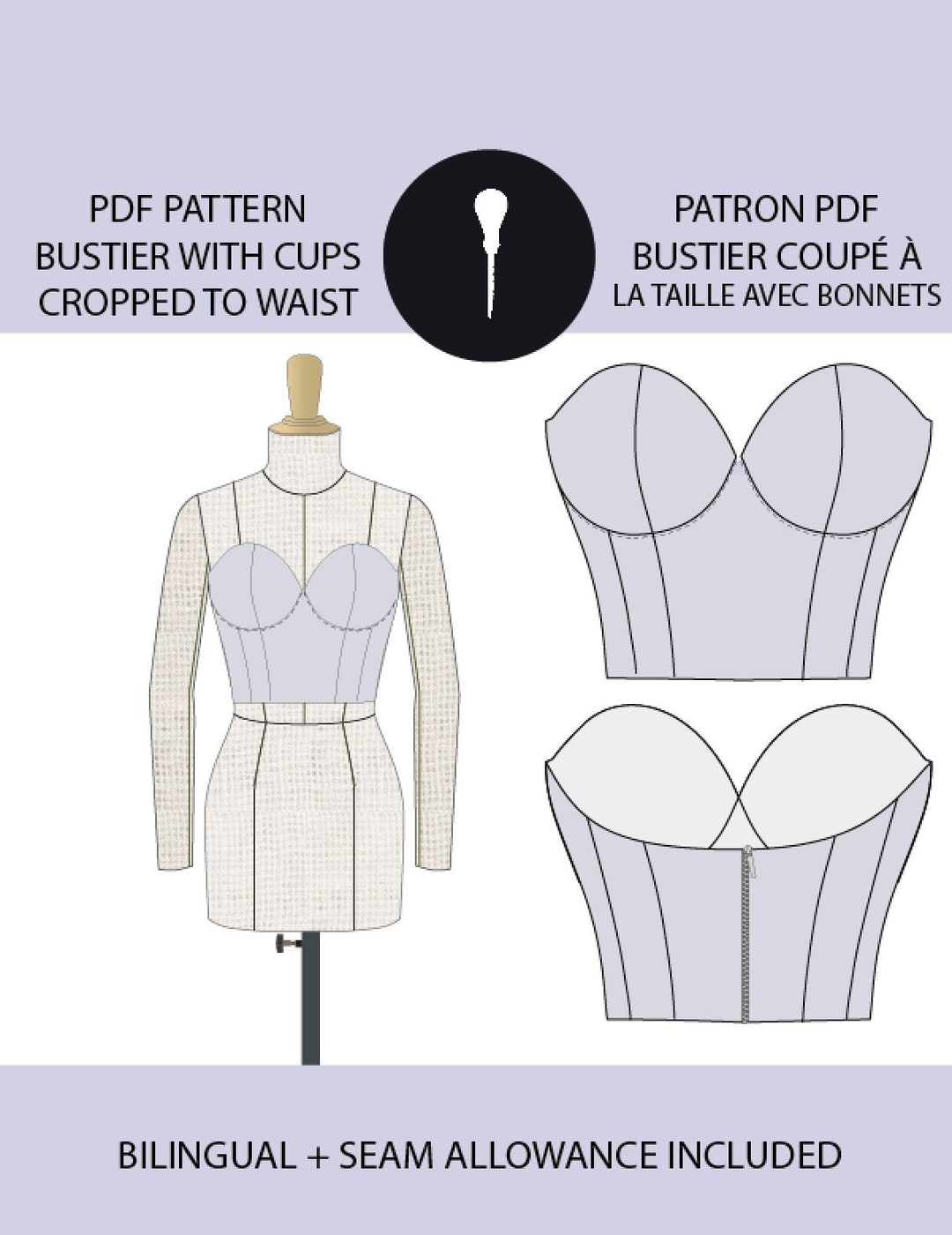 Bustier Coupé à La Taille Avec Bonnets Patron PDF. - Etsy