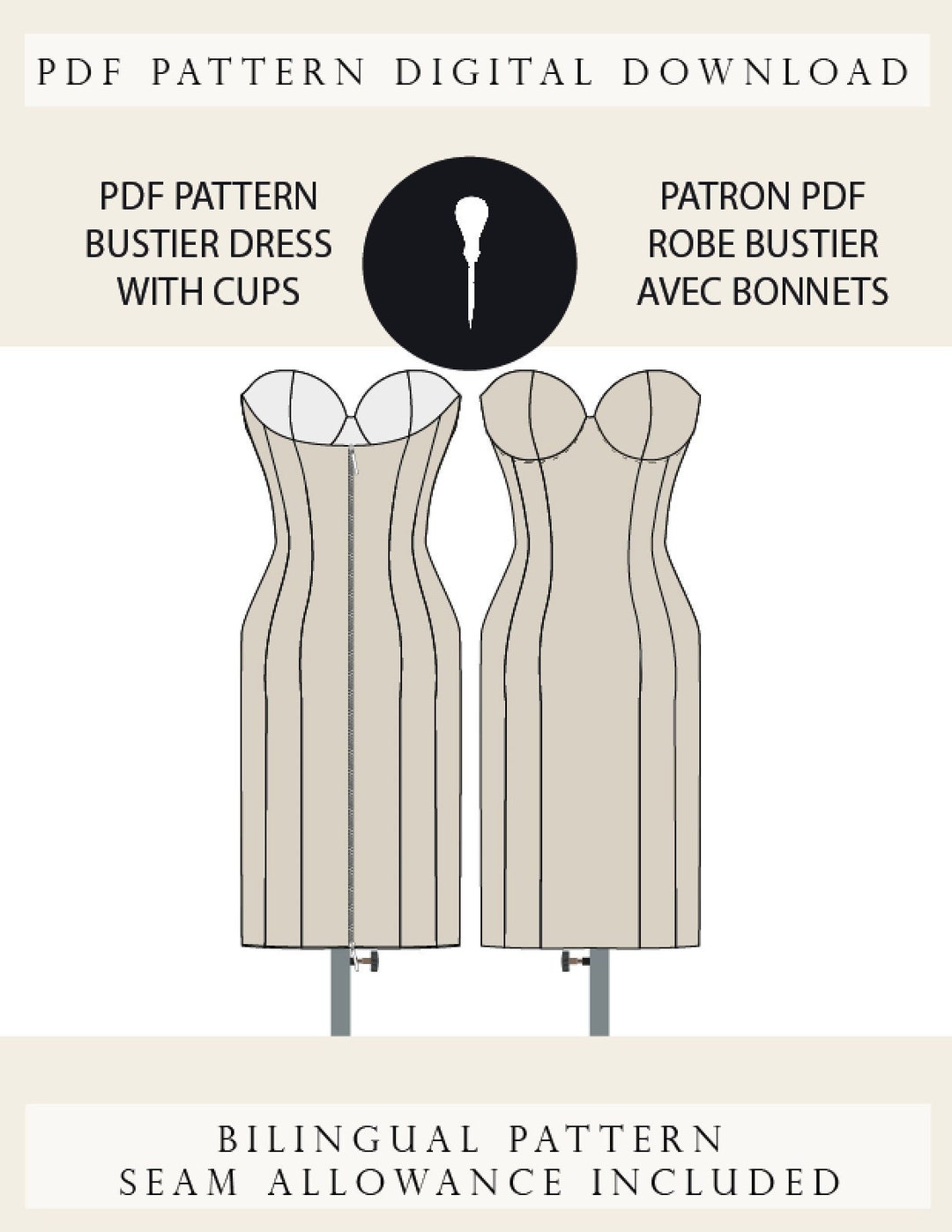 Bustier Dress With Cups, PDF Pattern. - Etsy