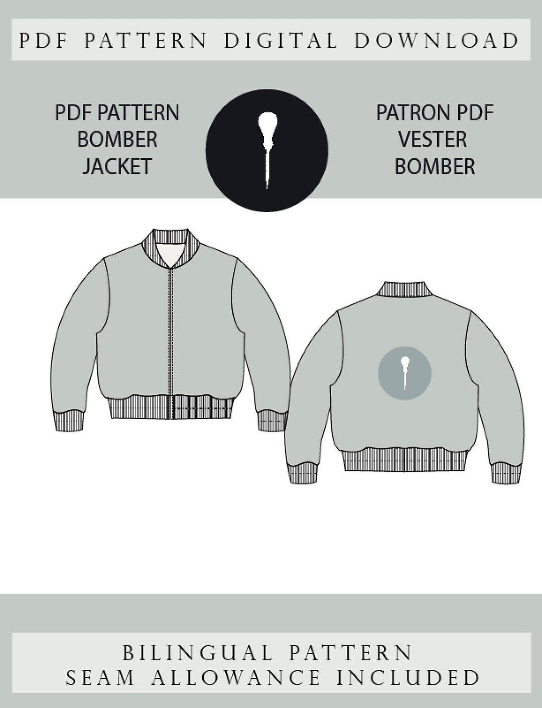 Bomber Jacket Pattern PDF. - Etsy