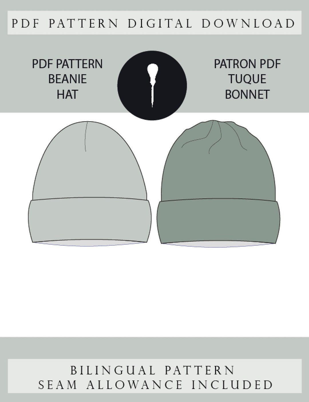 2 PDF Tuque Patterns 2 Beanie Patterns. - Etsy