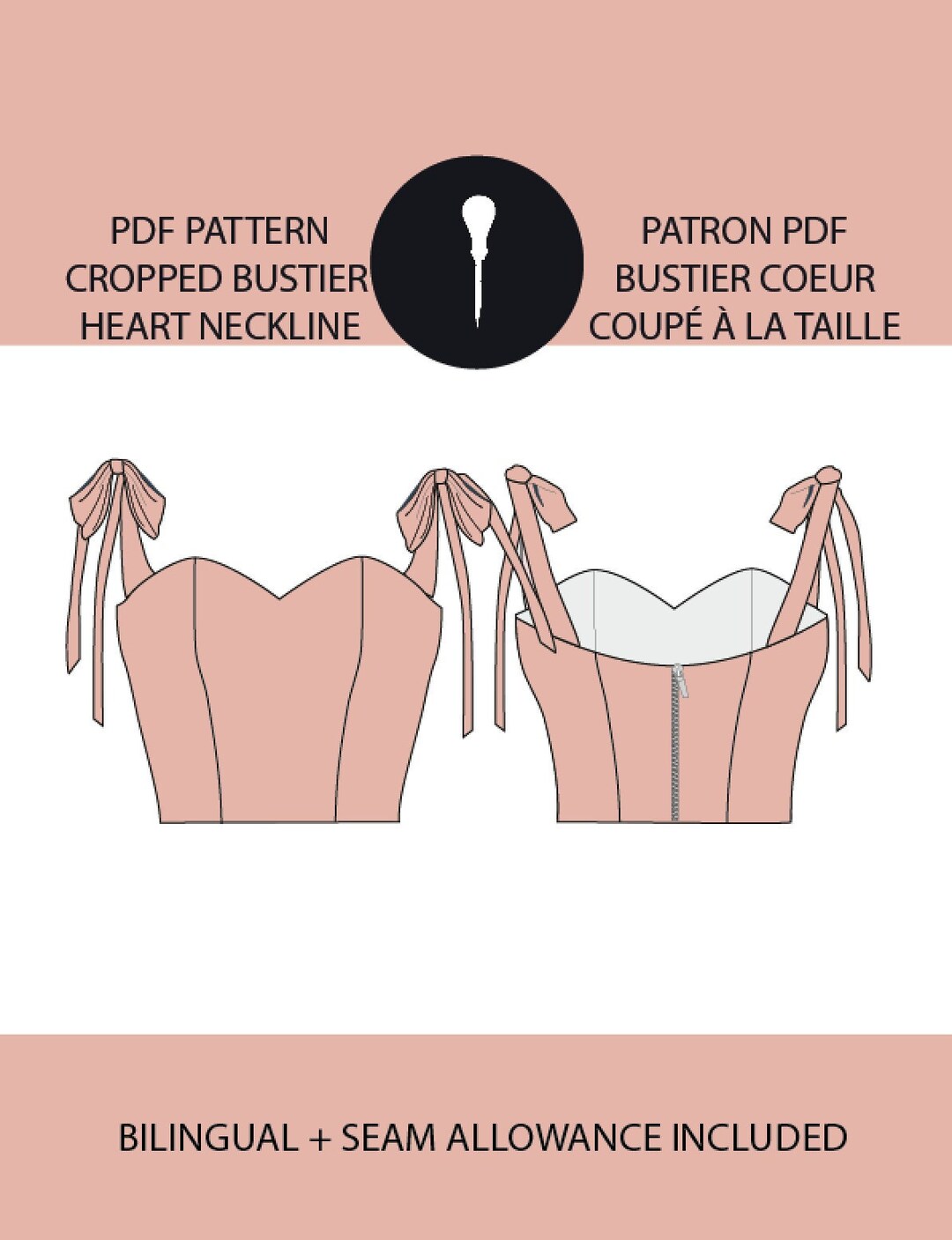 Bustier coeur patron PDF. - Etsy France