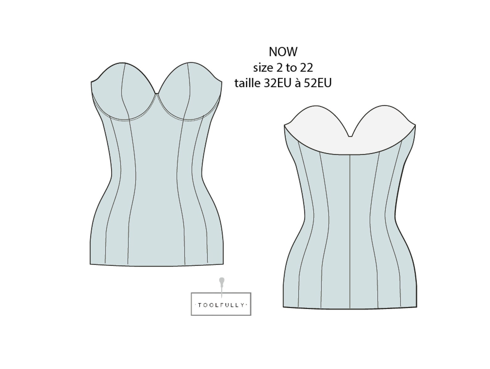 Patron bustier bonnet PDF cup bustier pattern . | Etsy