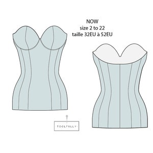 Patron bustier bonnet PDF cup bustier pattern . | Etsy