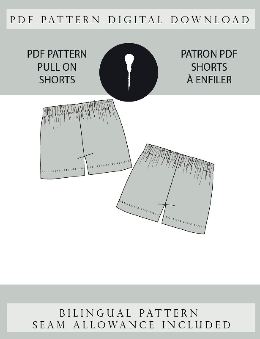 Pull on Shorts Pattern PDF. - Etsy