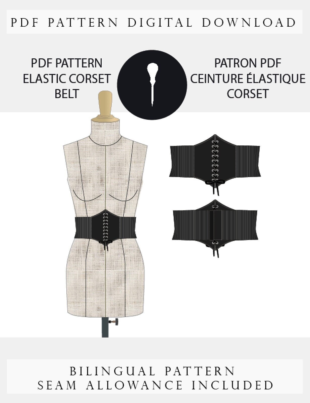 Elastic Corset Belt Pattern PDF. - Etsy