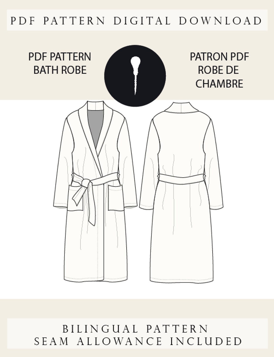 Bathrobe Pattern in PDF. - Etsy