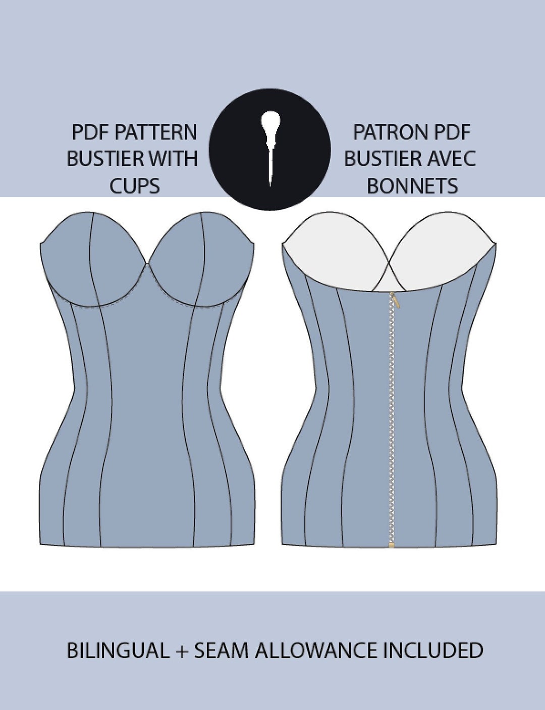 Bustier Avec Bonnets Patron PDF. - Etsy