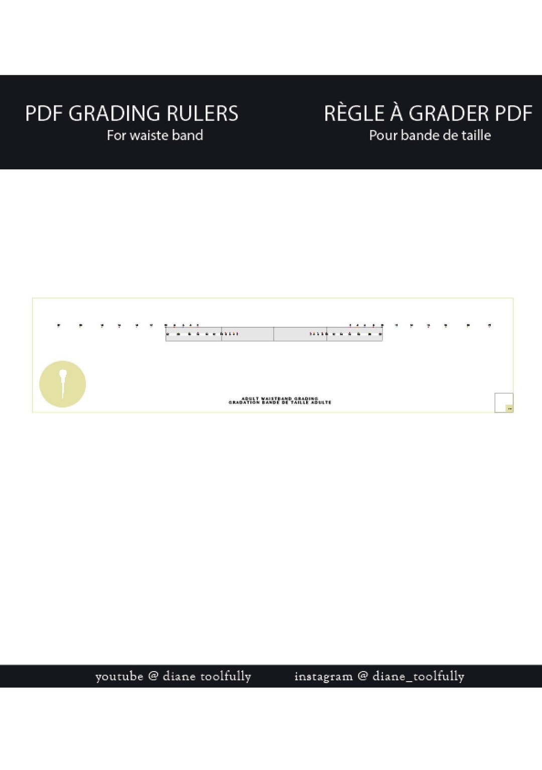 Waist Band PDF Grading Ruler. - Etsy