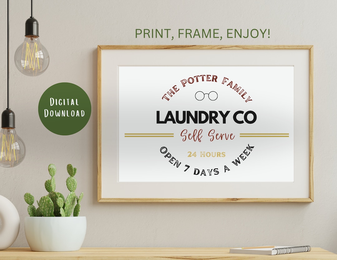 CUSTOM Digital Download. FAMILY Name Laundry. PDF. Print at Home ...