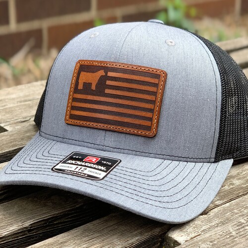 American Flag Leather Patch Hat - Etsy