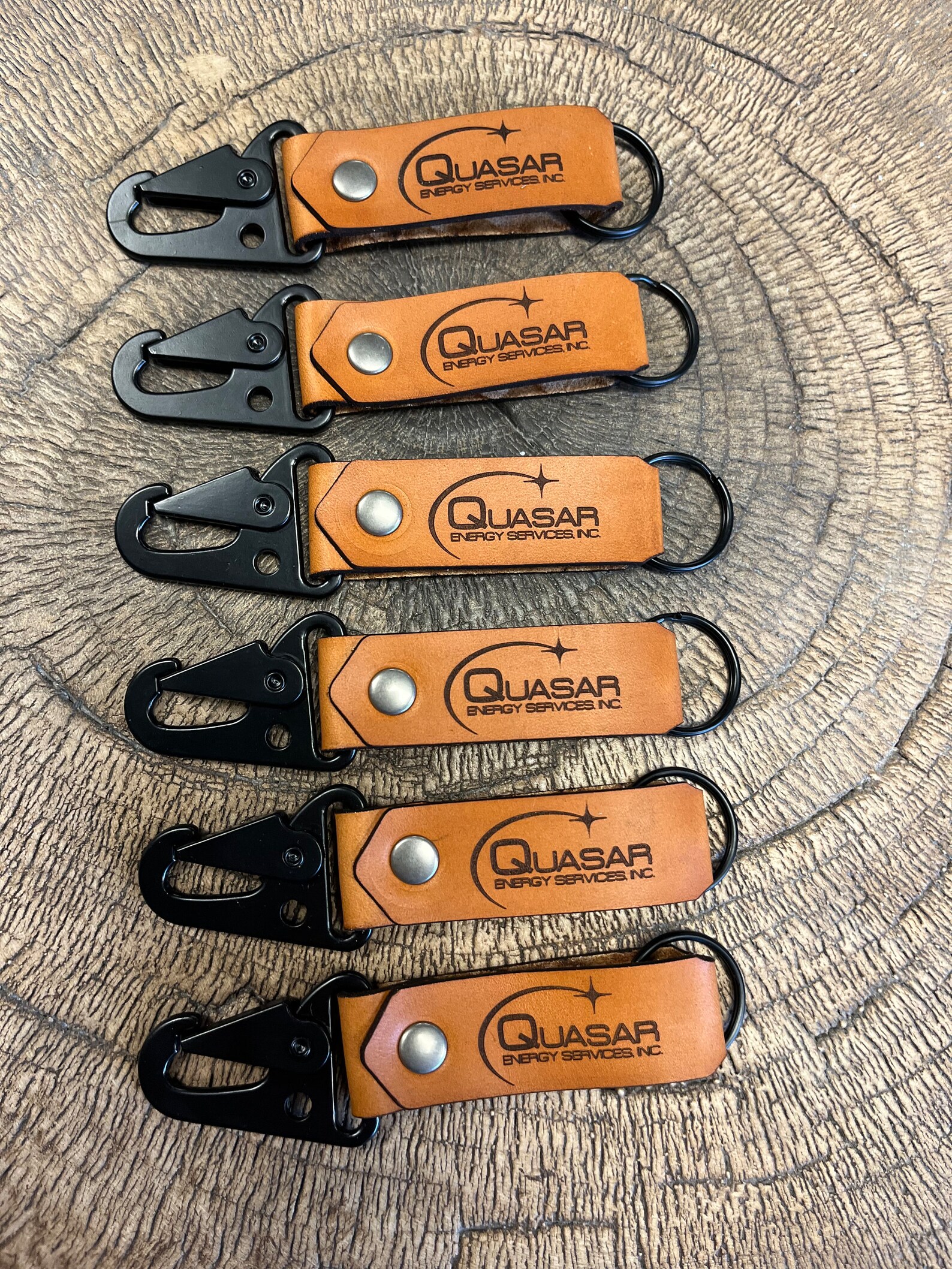 Custom Engraved Leather Keychain With Spring Loaded Closure - Etsy