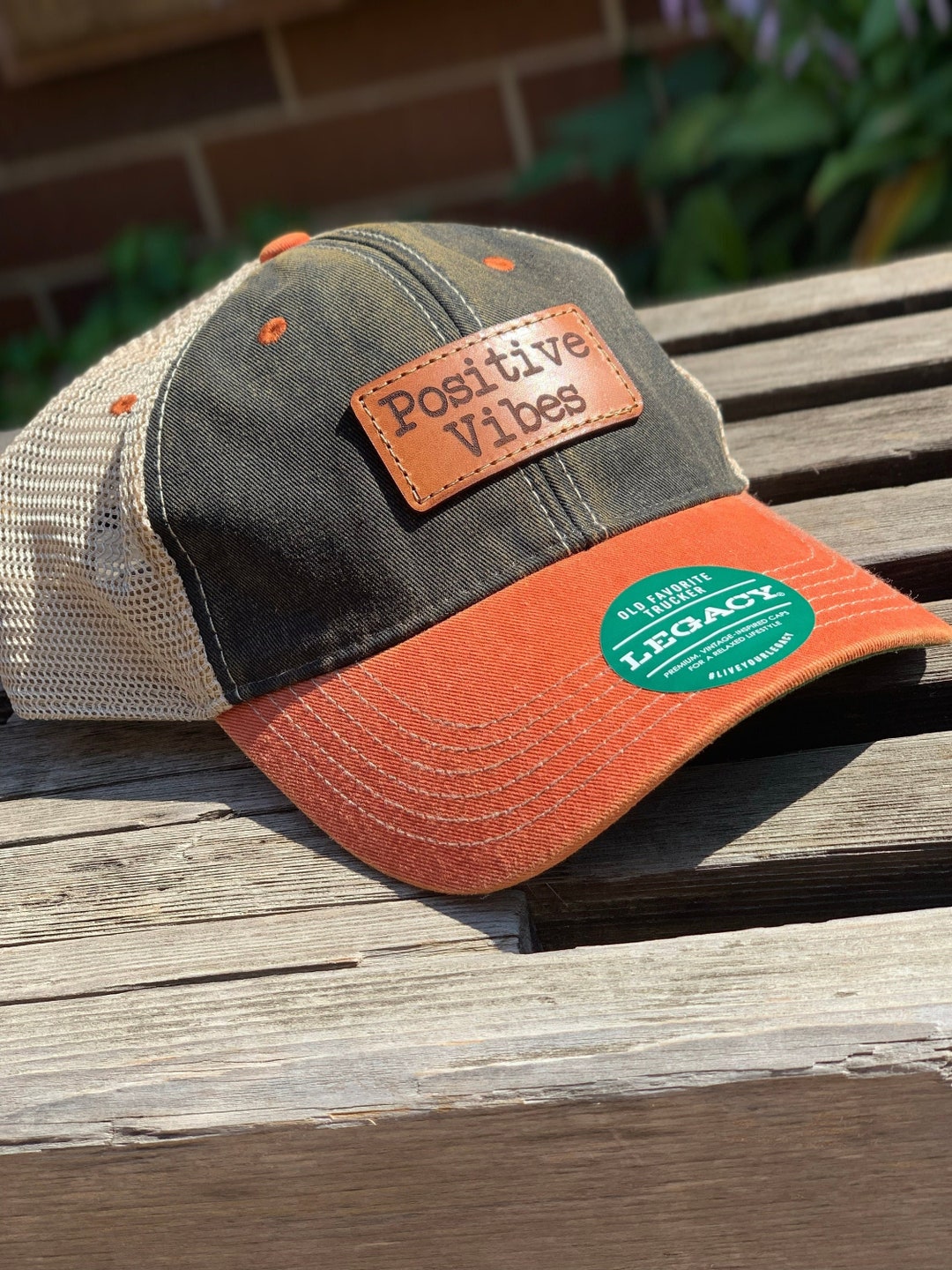 Legacy Hats OFA Laser Engraved Leather Patch Unstructured Hat-positive ...