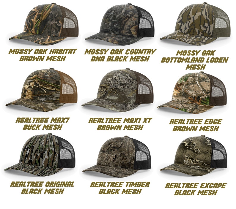 Camo Richardson 112P Snapback Laser Engraved Leather Patch Hat-deer ...