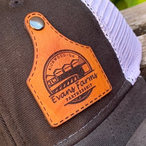 Custom Ponytail Ladies Hat Laser Engraved Leather Patch Cap- Logo ...