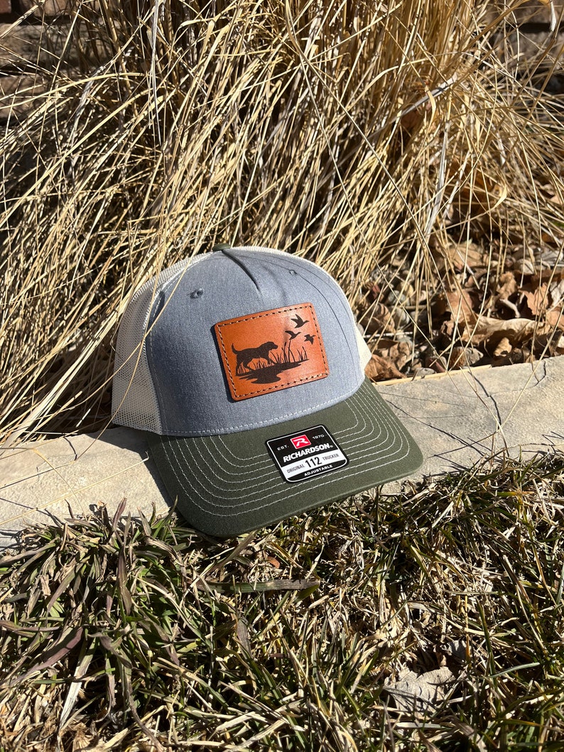 Richardson 112FP Laser Engraved Leather Patch Hat-hunting Dog - Etsy