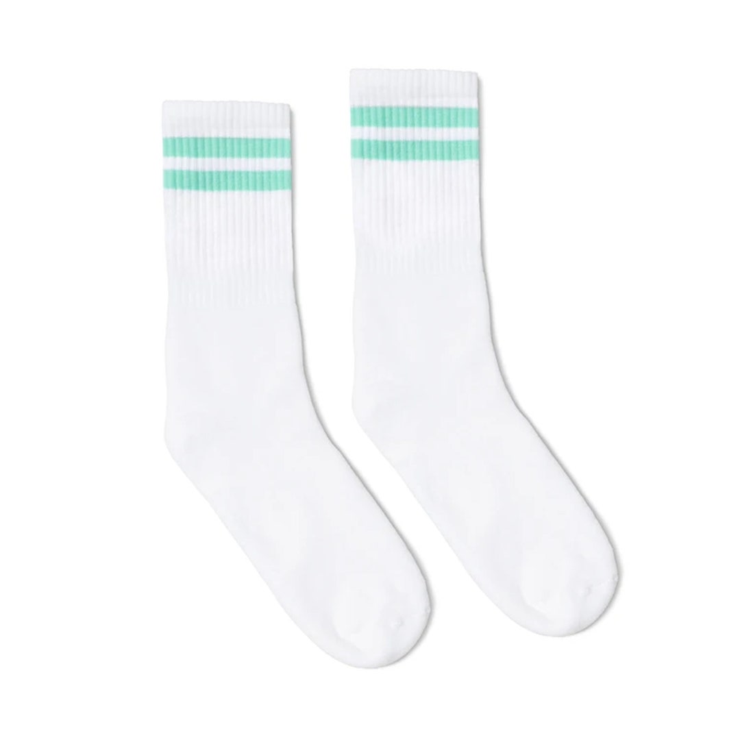Old School Vintage Retro Crew Tube Socks-mint 2 Striped Socks - Etsy