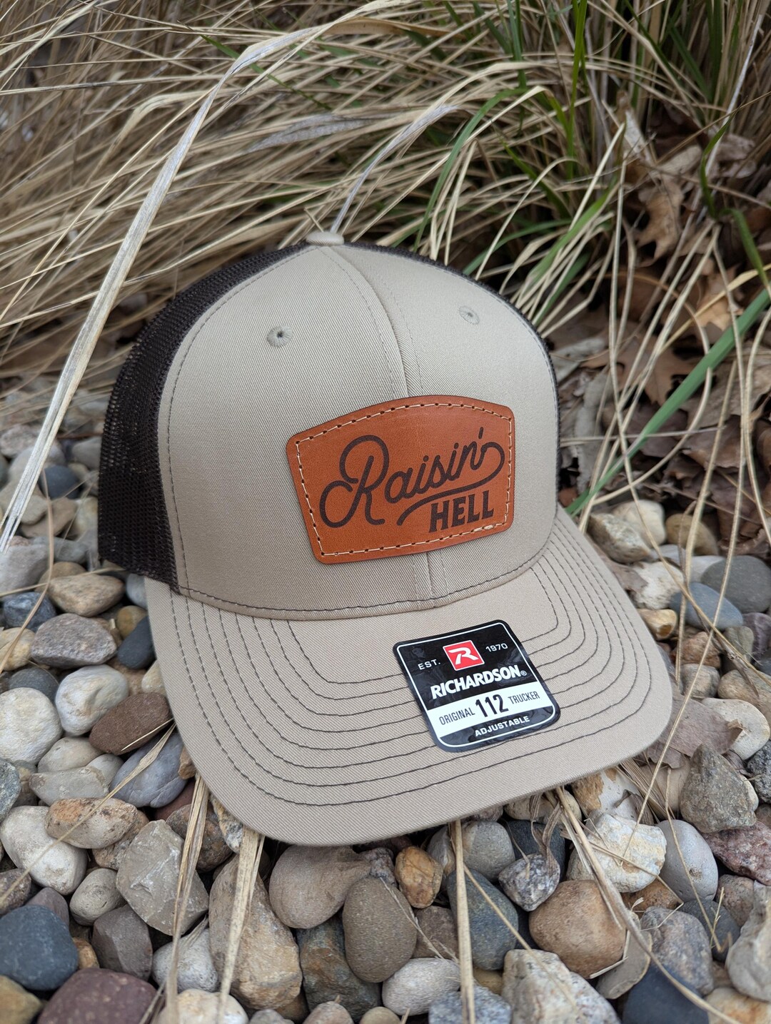 Raisin' Hell Leather Patch Richardson 112 Laser Engraved Leather Patch Hat-raisin' Hell Patch ...