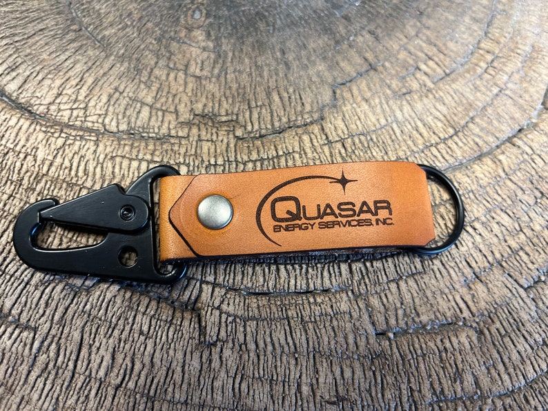 Custom Engraved Leather Keychain With Spring Loaded Closure - Etsy