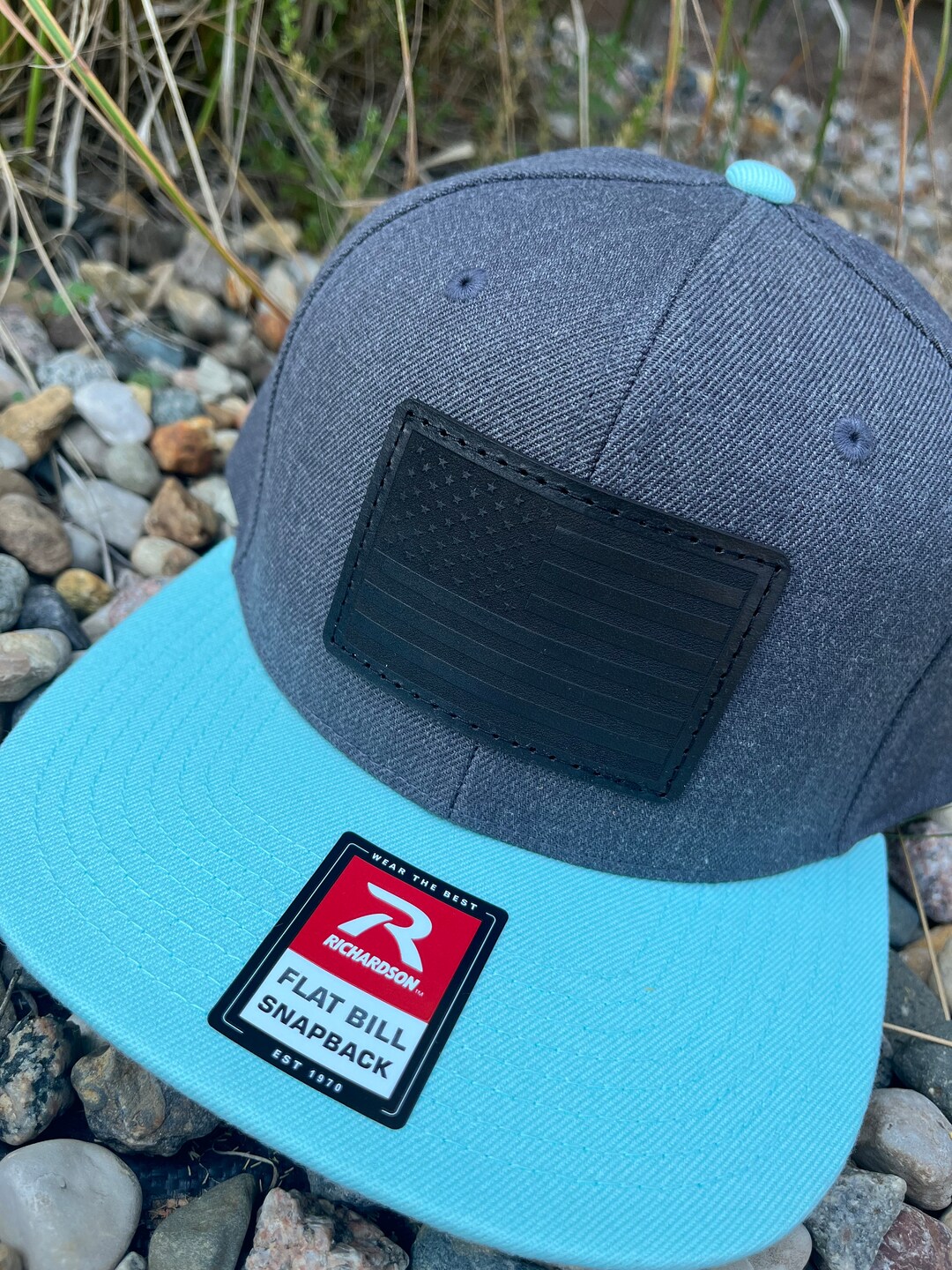 Richardson 510 Wool Flatbill Snapback Laser Engraved Leather Patch Hat ...