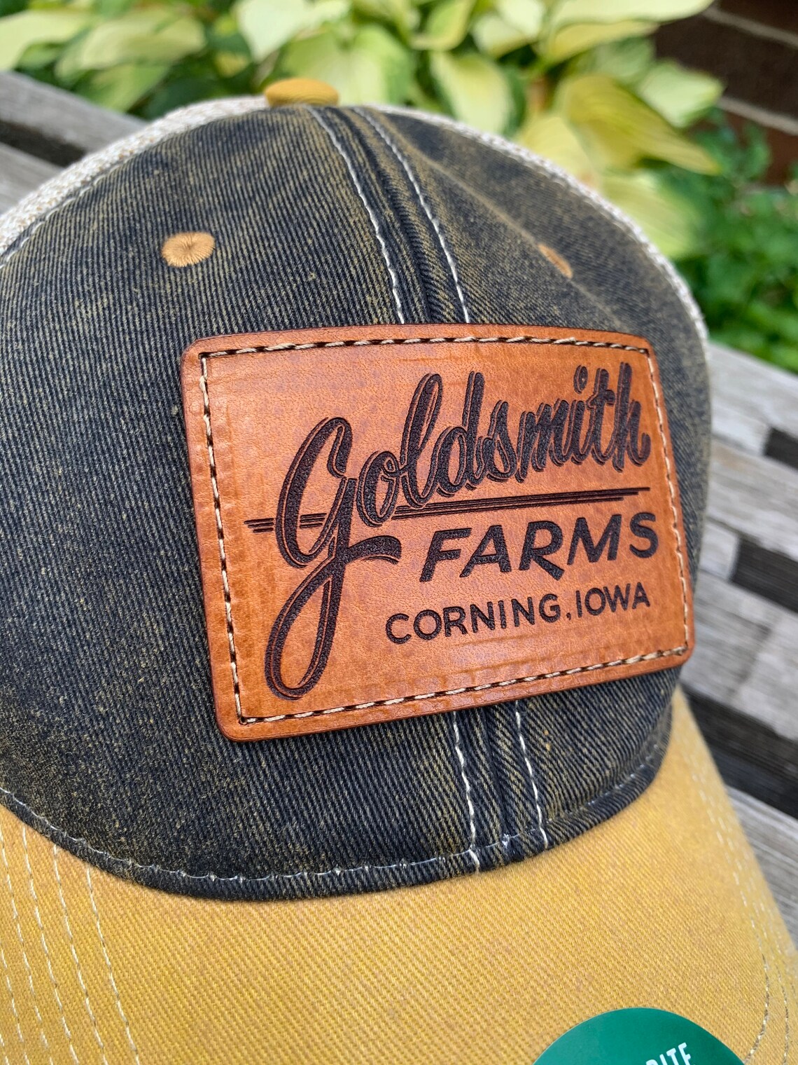 Customer Supplied Logo Legacy Hats OFA Laser Engraved Leather Patch ...