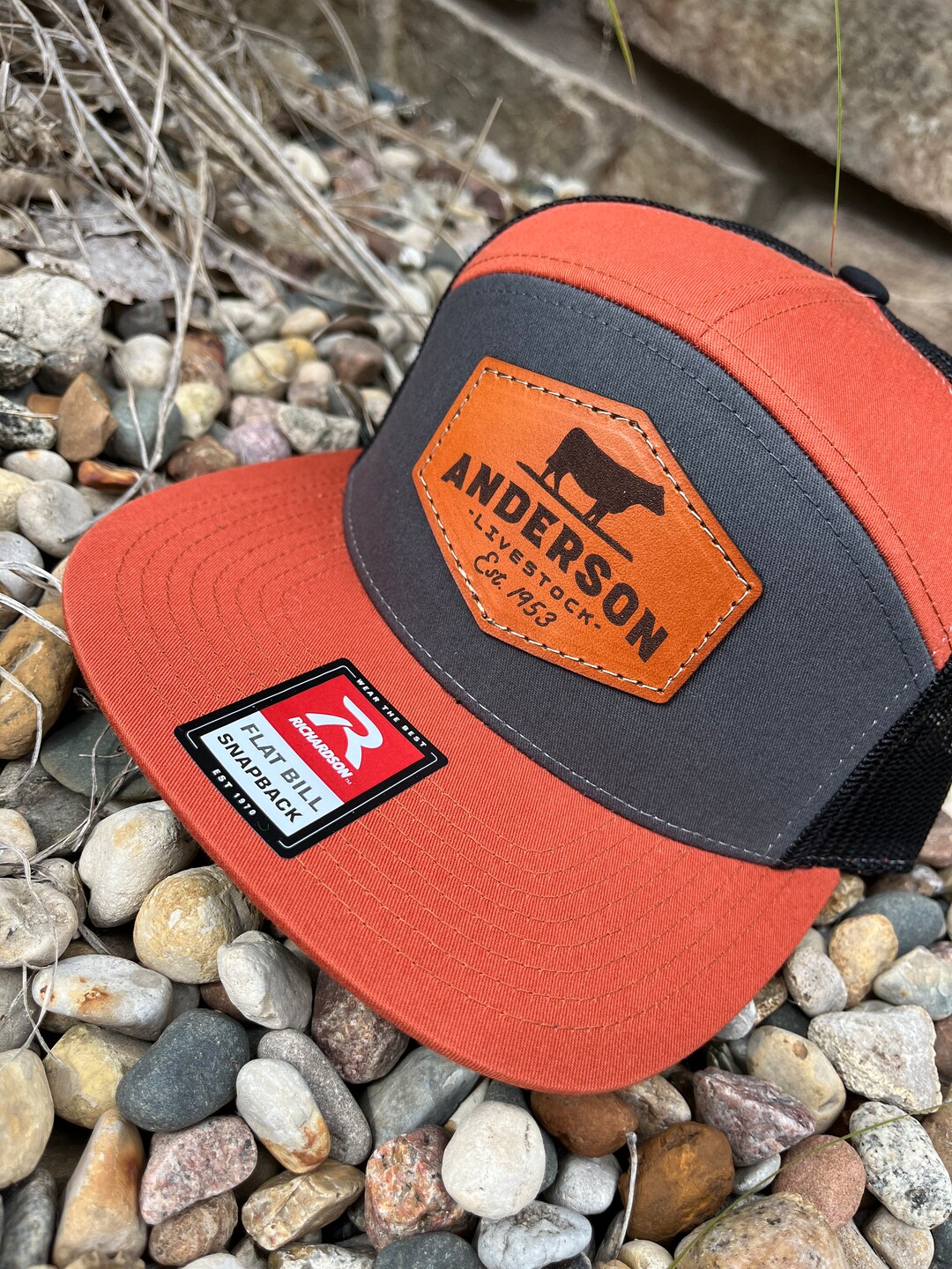 Custom Farm Name Richardson 168 Flat Bill Snapback Laser Engraved ...