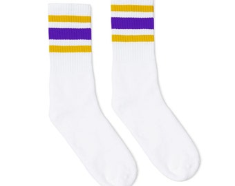 Old School Vintage Retro Crew Tube Socks-green Striped Socks | Etsy