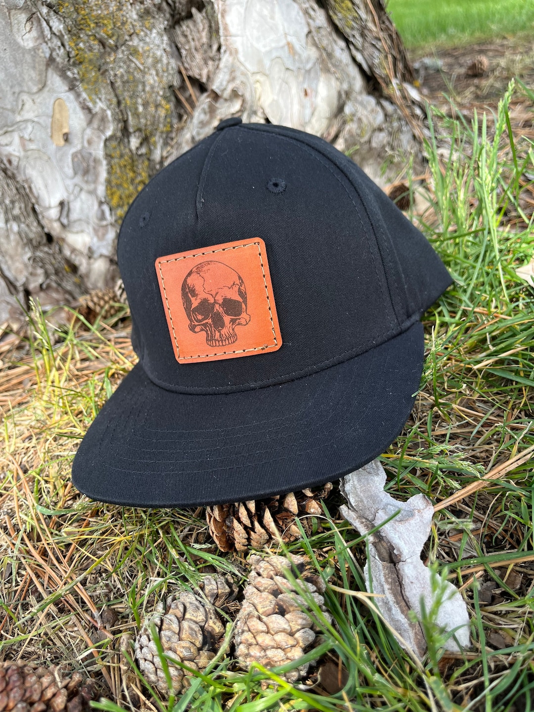 YOUTH/TODDLER Richardson 255 Flat Bill Snap Back Laser Engraved Leather ...