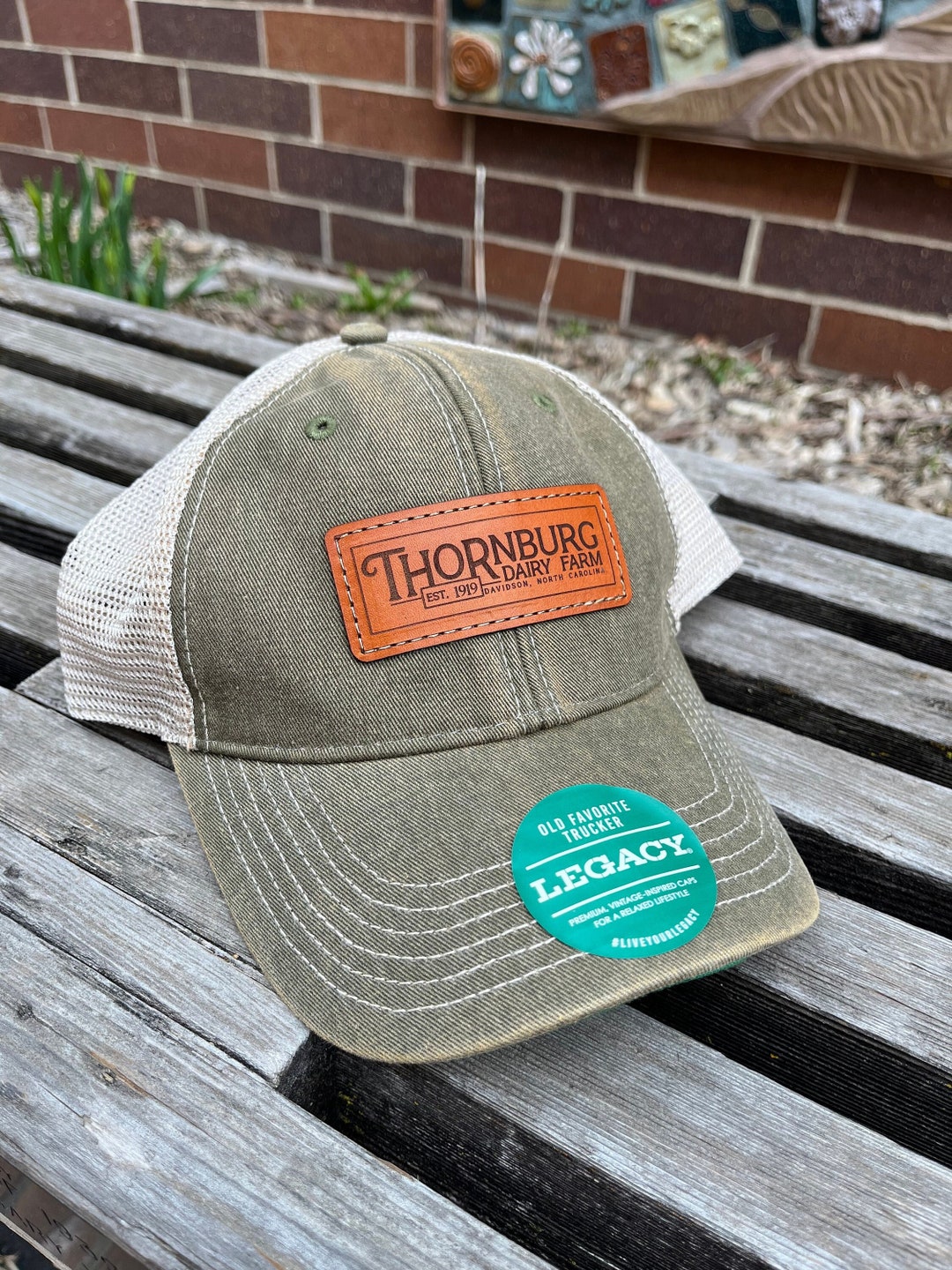 Customer Supplied Logo Custom Legacy Hats OFA Laser Engraved Leather ...