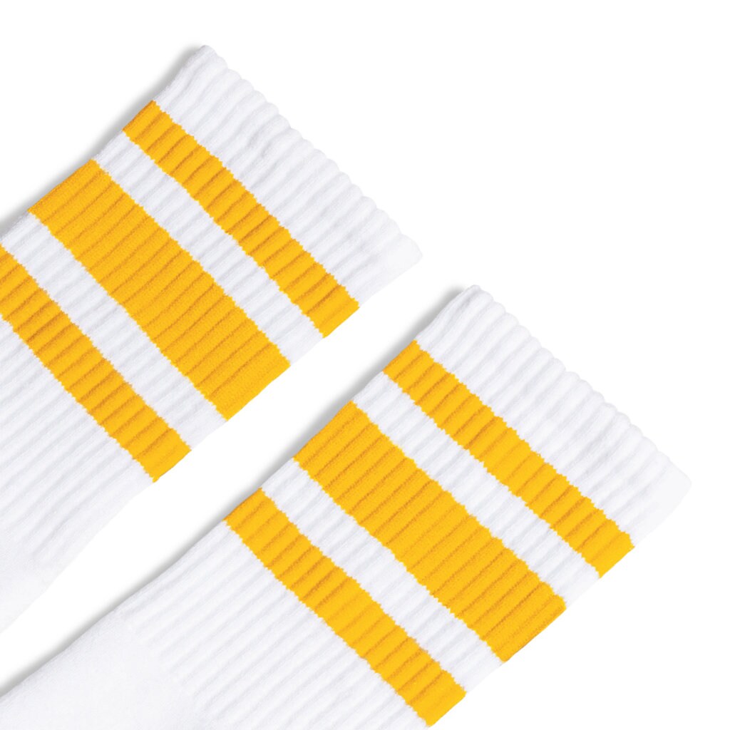 Old School Vintage Retro Crew Tube Socks Gold Striped Socks - Etsy