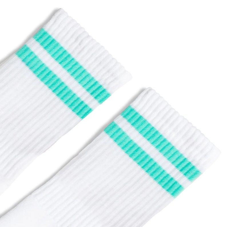 Old School Vintage Retro Crew Tube Socks-mint 2 Striped Socks - Etsy