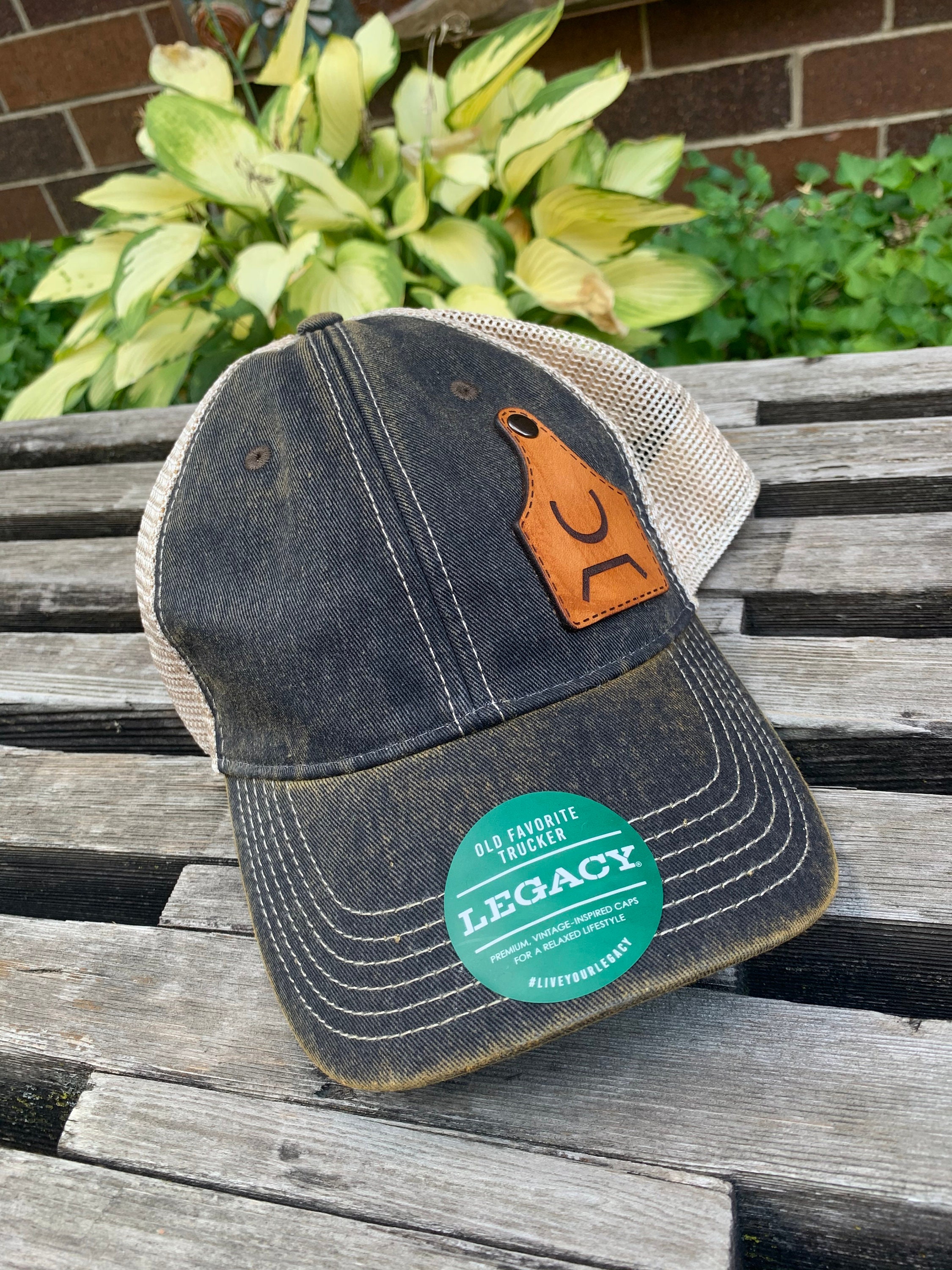 Legacy Hats OFA Laser Engraved Leather Patch Unstructured Hat - Etsy