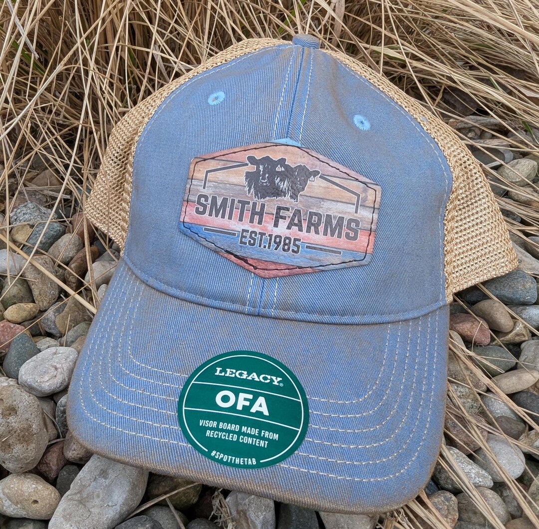Legacy Hats OFA Digitally Printed Leather Patch Unstructured Hat- Cow ...