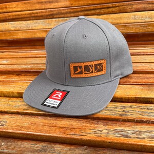 Richardson 510 Wool Flat Bill Snapback Laser Engraved Leather Patch Hat ...