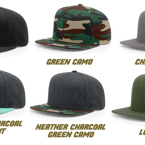 Richardson 510 Wool Flat Bill Snapback Laser Engraved Leather Patch Hat ...