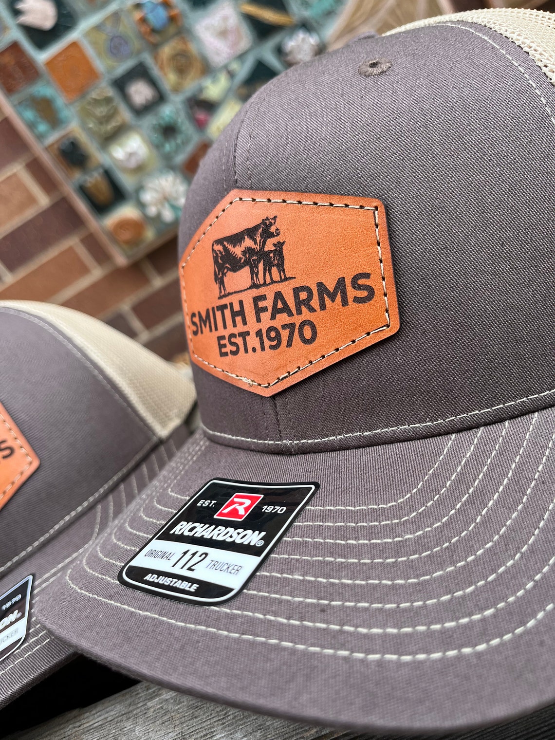 Custom Richardson 112 Laser Engraved Leather Patch Hat - Etsy