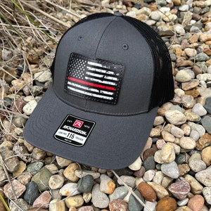 Thin Red Line American Flag Richardson 115 Digitally Printed Leather ...