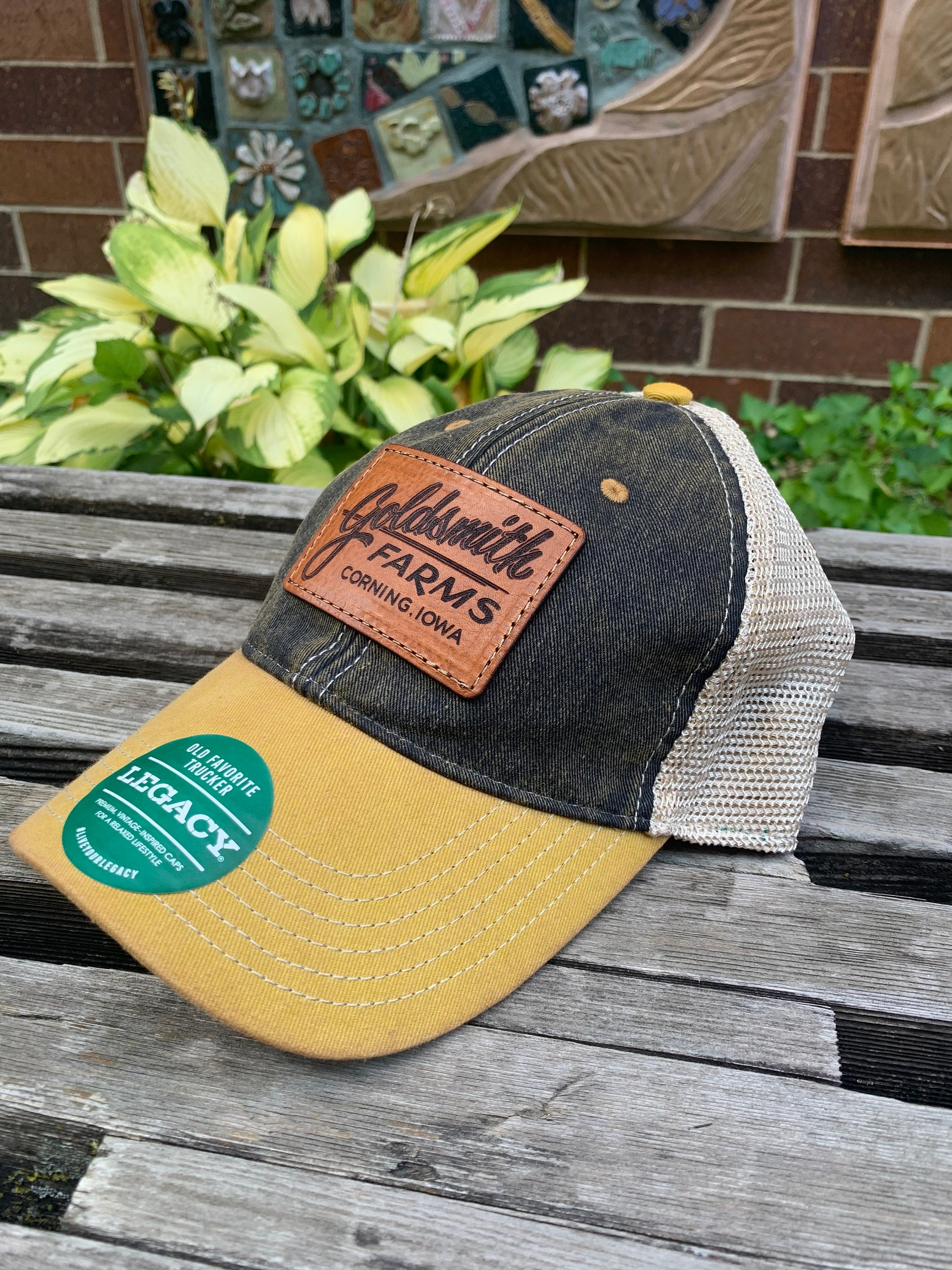 Customer Supplied Logo Legacy Hats OFA Laser Engraved Leather - Etsy