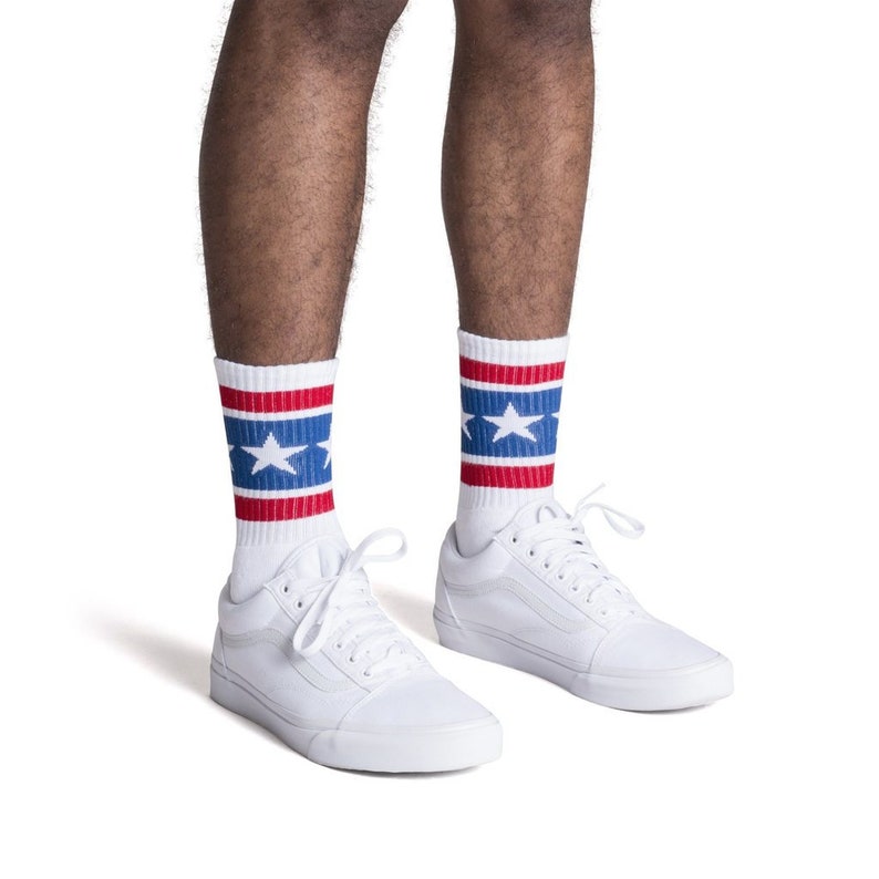 Old School Vintage Retro Crew Tube Socks Gold Striped Socks - Etsy