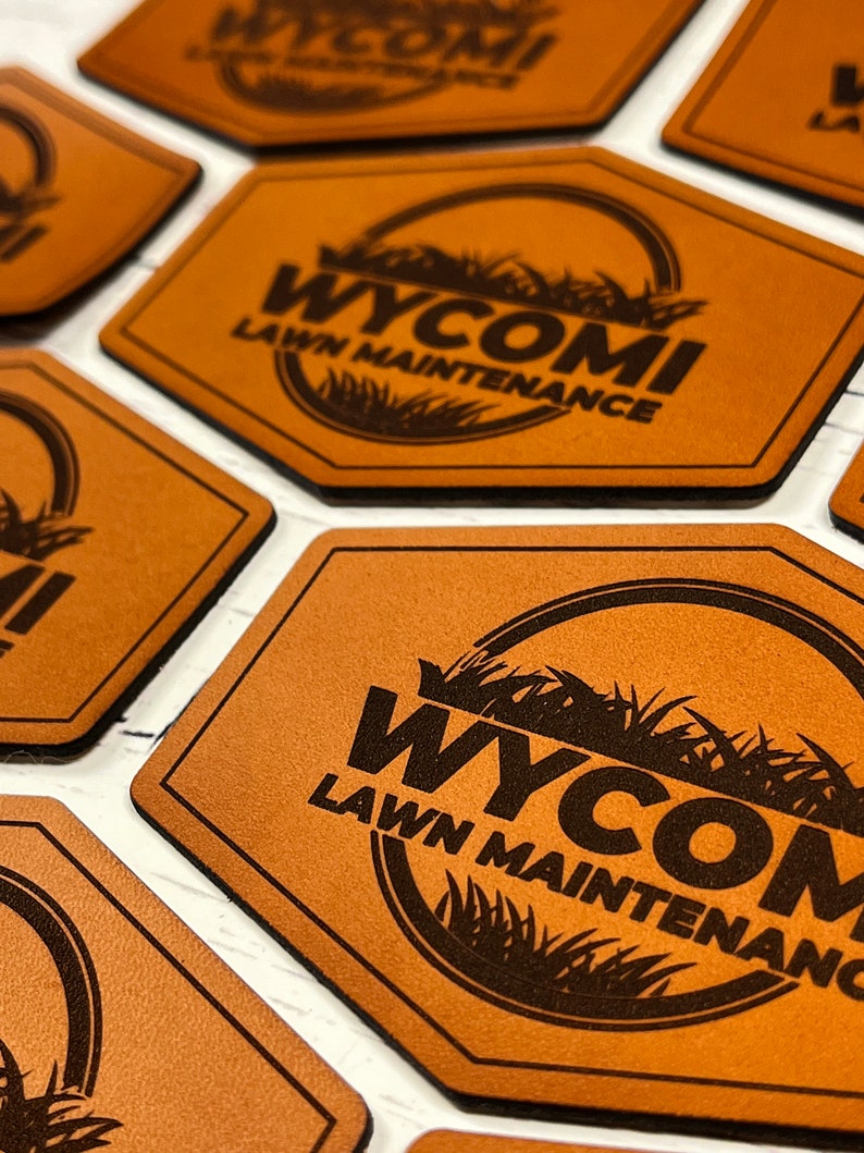 Custom Leather Patches Laser Engraved Genuine Authentic Cowhide Leather ...