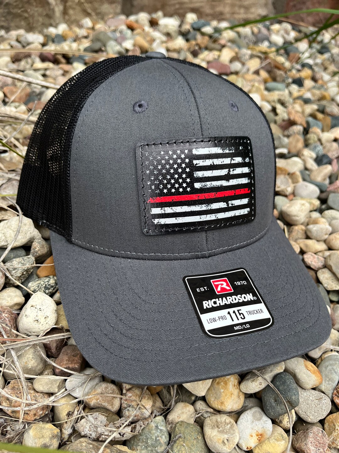Thin Red Line American Flag Richardson 115 Digitally Printed Leather ...