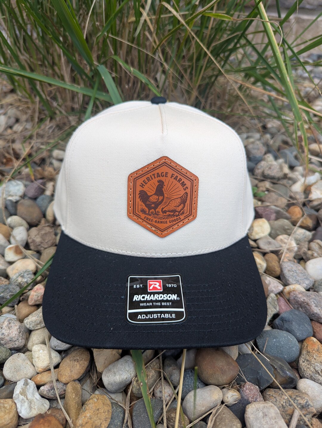 Custom Chicken Farm Name Richardson 323FPC Laser Engraved Leather Patch ...
